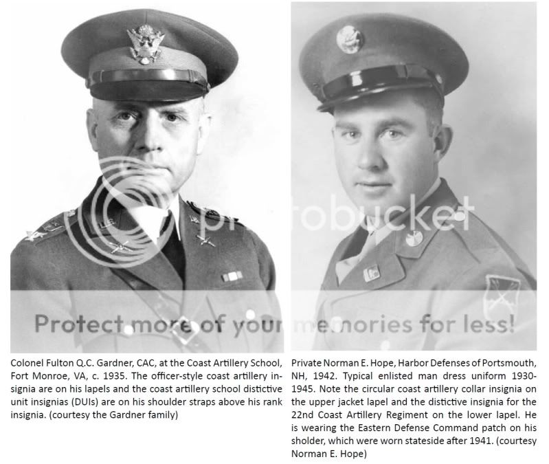 Coast Artillery Corps Uniforms Early 20th Century - WWI US MILITARIA ...